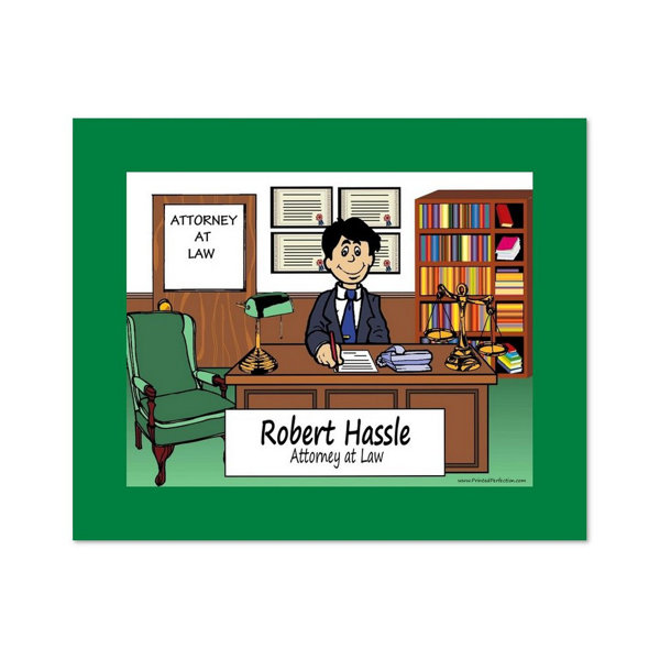 Printed Perfection Personalized Attorney, Lawyer - Male Caricature with ...