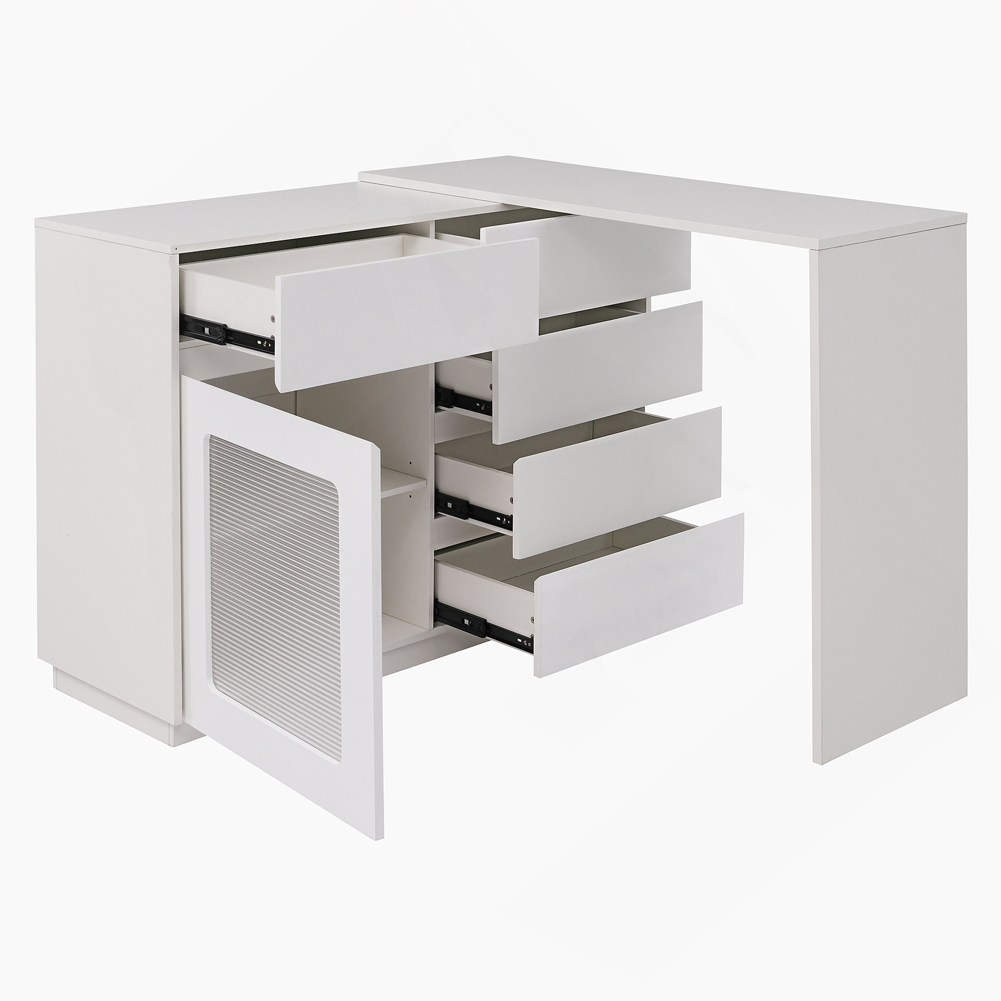 Ebern Designs Extendable Sofa Bar Table with LED | Wayfair