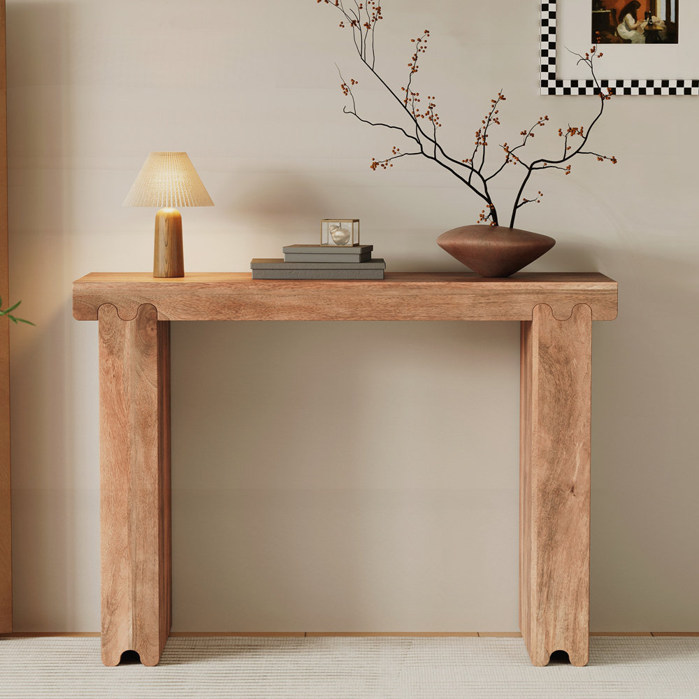Loon Peak Elegant Retro Minimalist Entryway Table with Solid Mango Wood ...