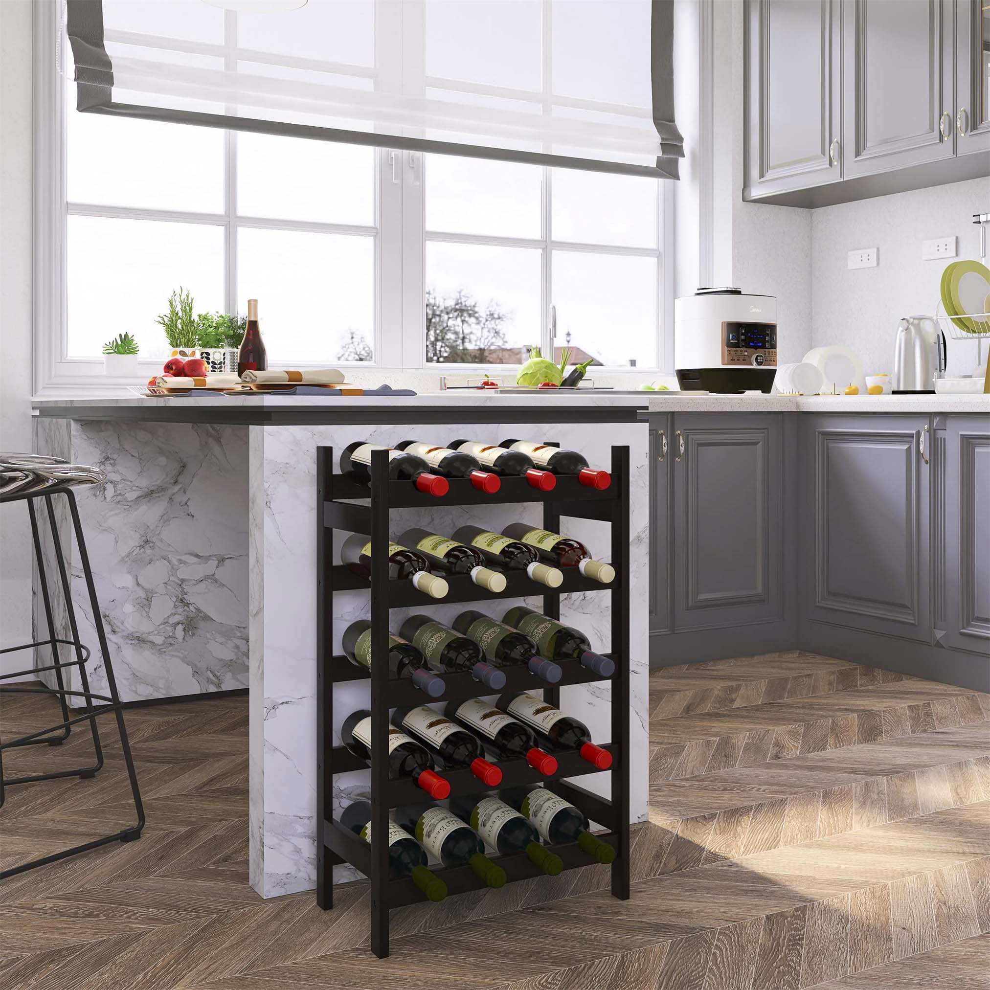 Lark Manor™ 5-Tier Freestanding Bamboo Wine Rack For 20 Bottles Display ...