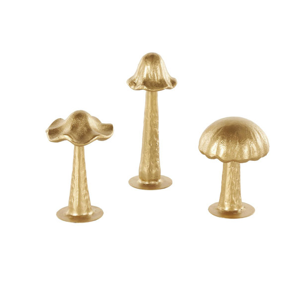 Mercer41 Cole And Grey Metal Metallic Mushroom Decorative Sculpture ...