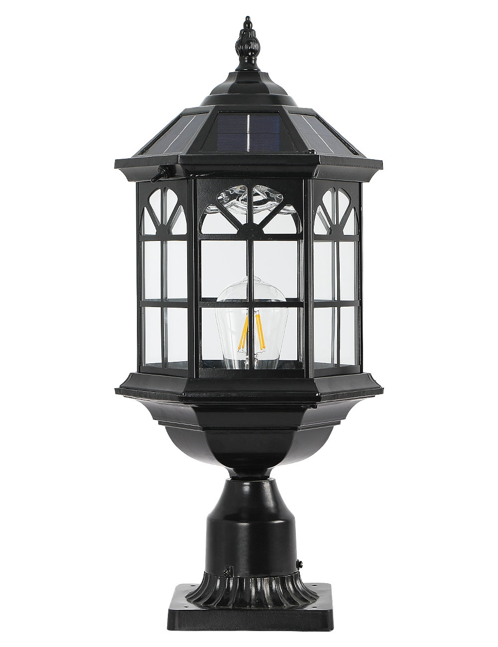 Astoria Grand Solar Powered Pier Garden Mount Light Outdoor | Wayfair