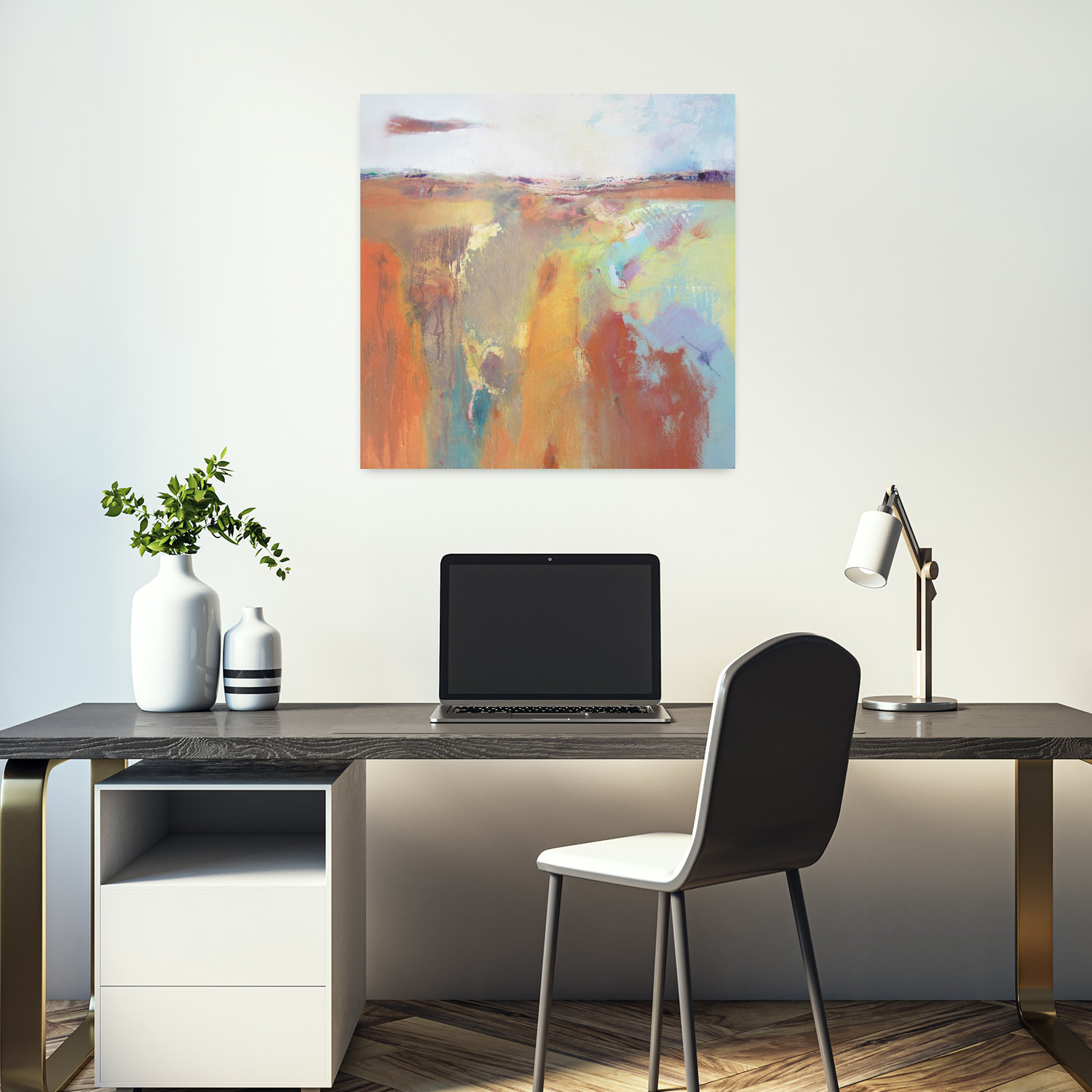 Latitude Run® Tangerine Summer Contemporary Abstract Landscape Nature ...