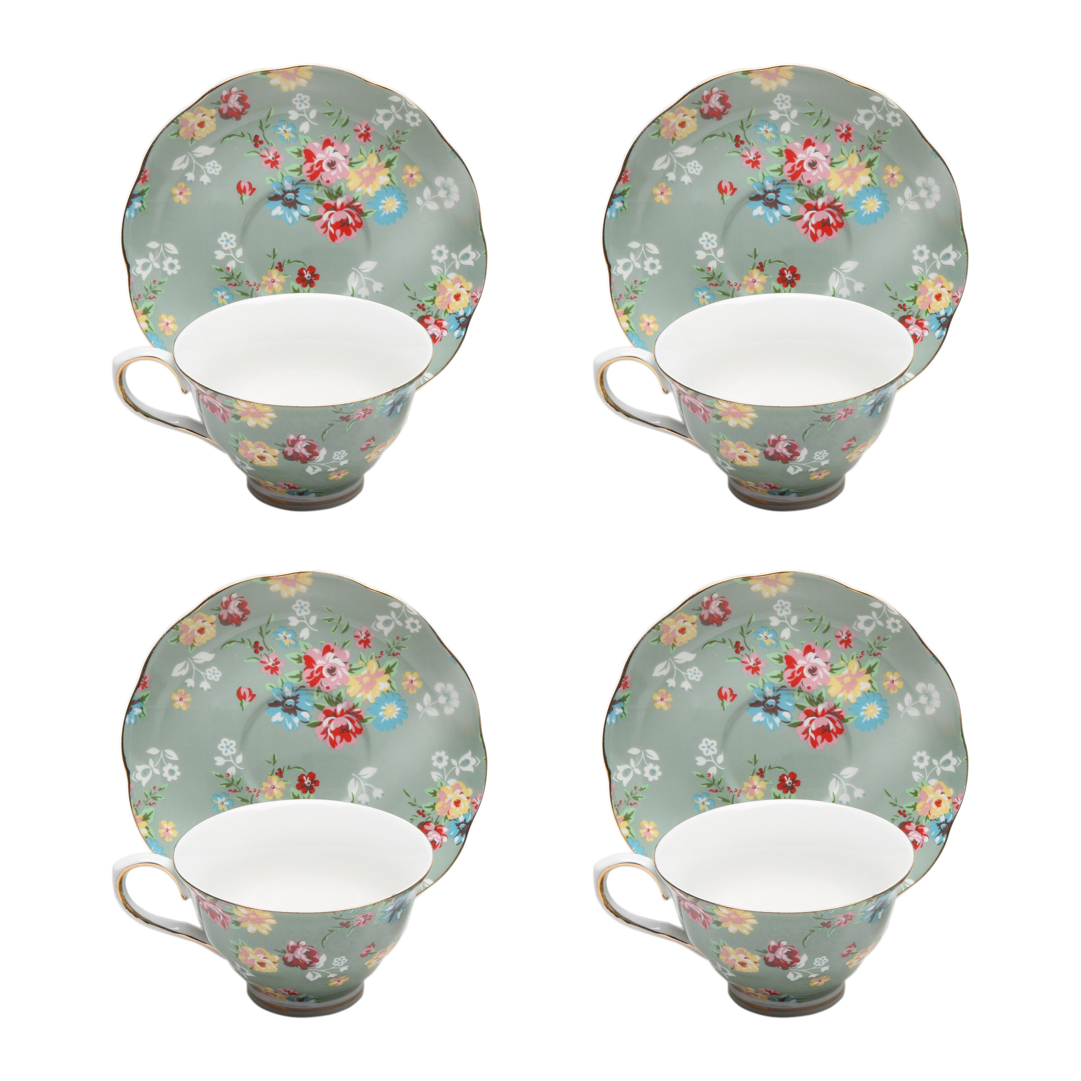 Grace's Tea Ware Shabby Rose Teacup & Saucer | Wayfair