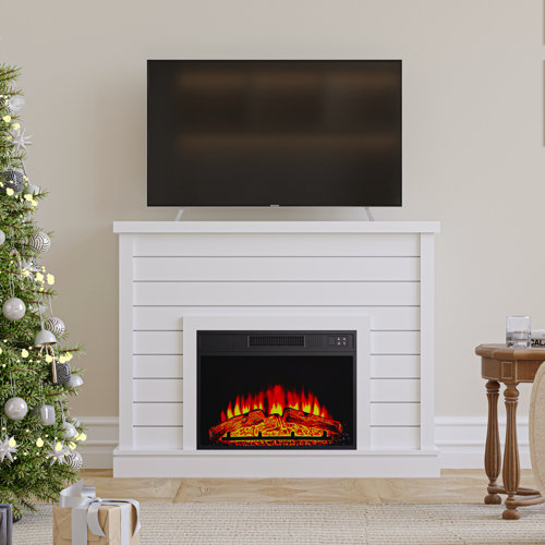 Gracie Oaks Marliene 47" Fireplace Mantel Surround - White Finish ...