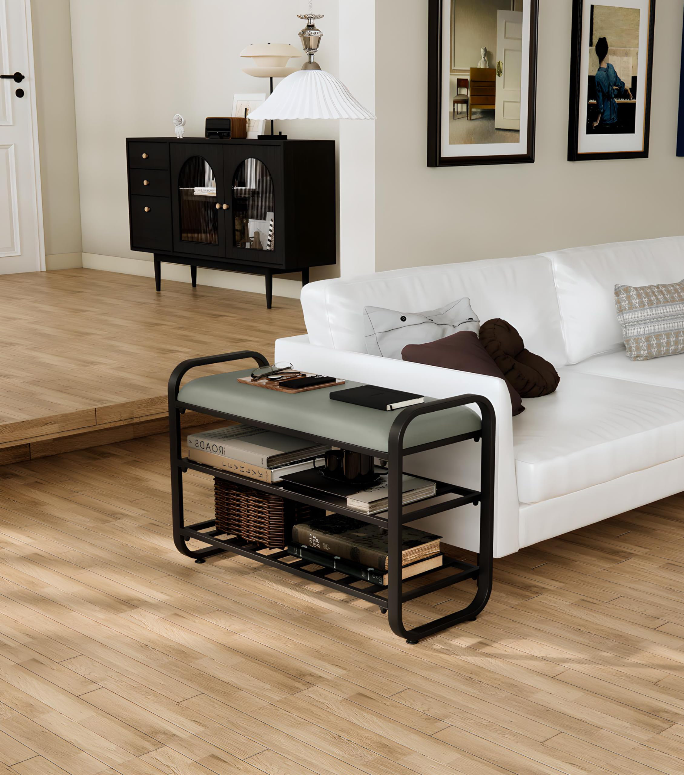 Latitude Run® Shoe Bench, 3-Tier Shoe Rack For Front Door Entrance ...