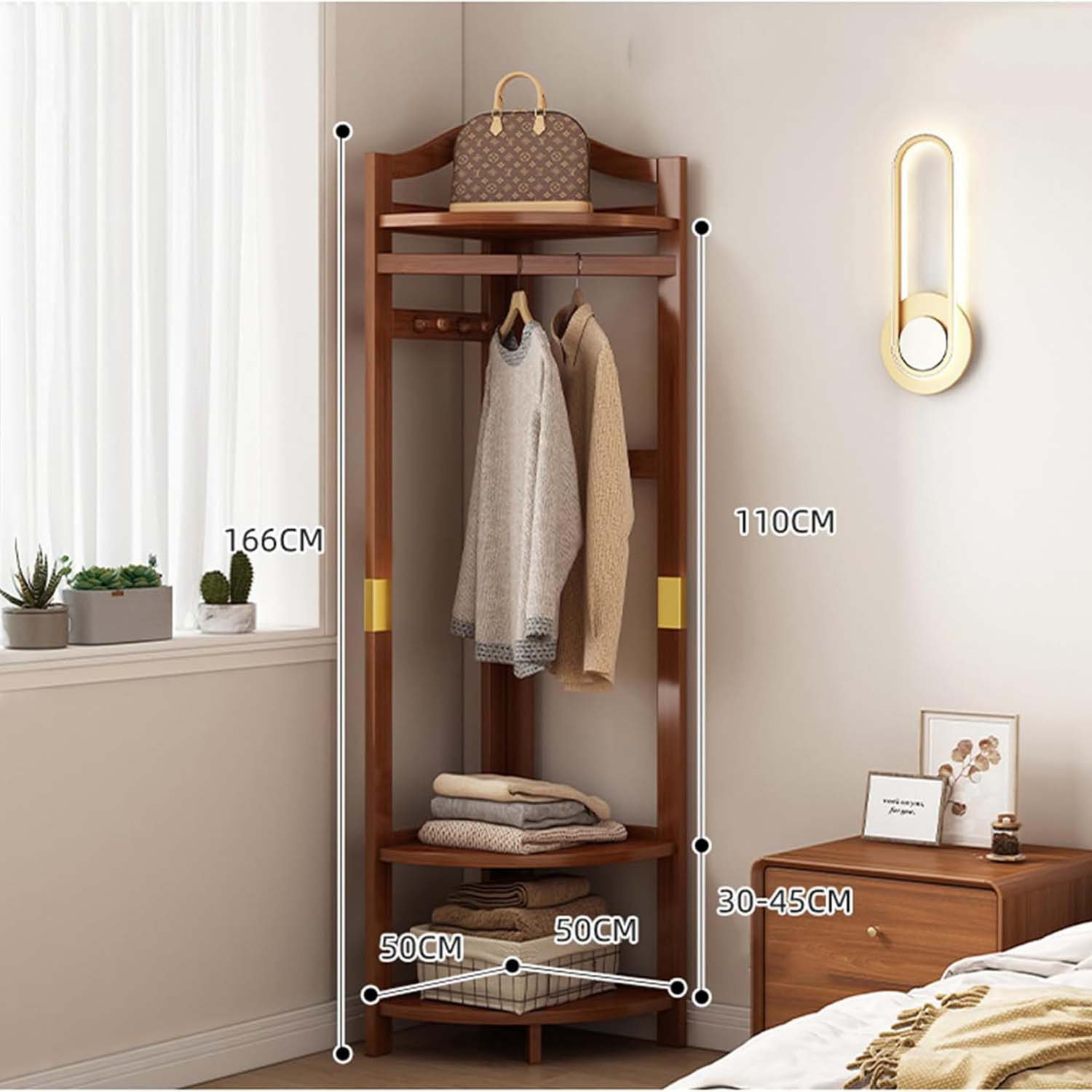 Red Barrel Studio Corner Coat Rack,Corner Hall Tree,Solid Wood Clothes ...
