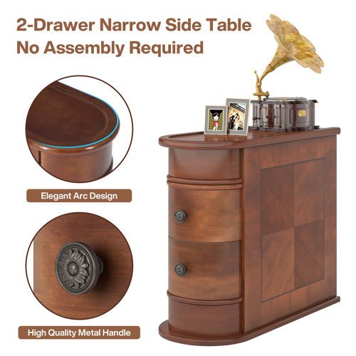 Wildon Home® Chad Block 2 - Drawer Solid End Table, No Assembly ...