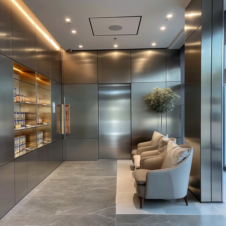 e-Joy 106" L x 23.6” W Stainless Steel Laminate Sheet Silver, Stainless ...