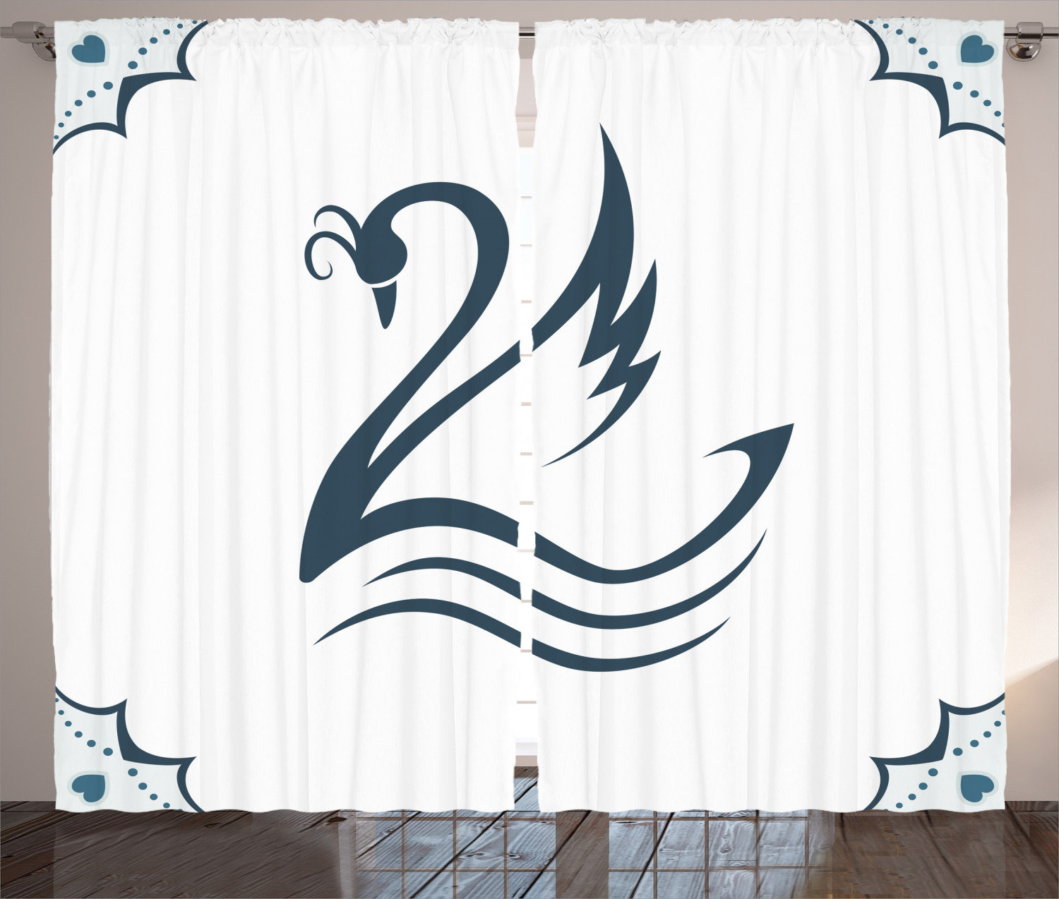 East Urban Home Swan Semi-Sheer Rod Pocket Curtain Panels | Wayfair