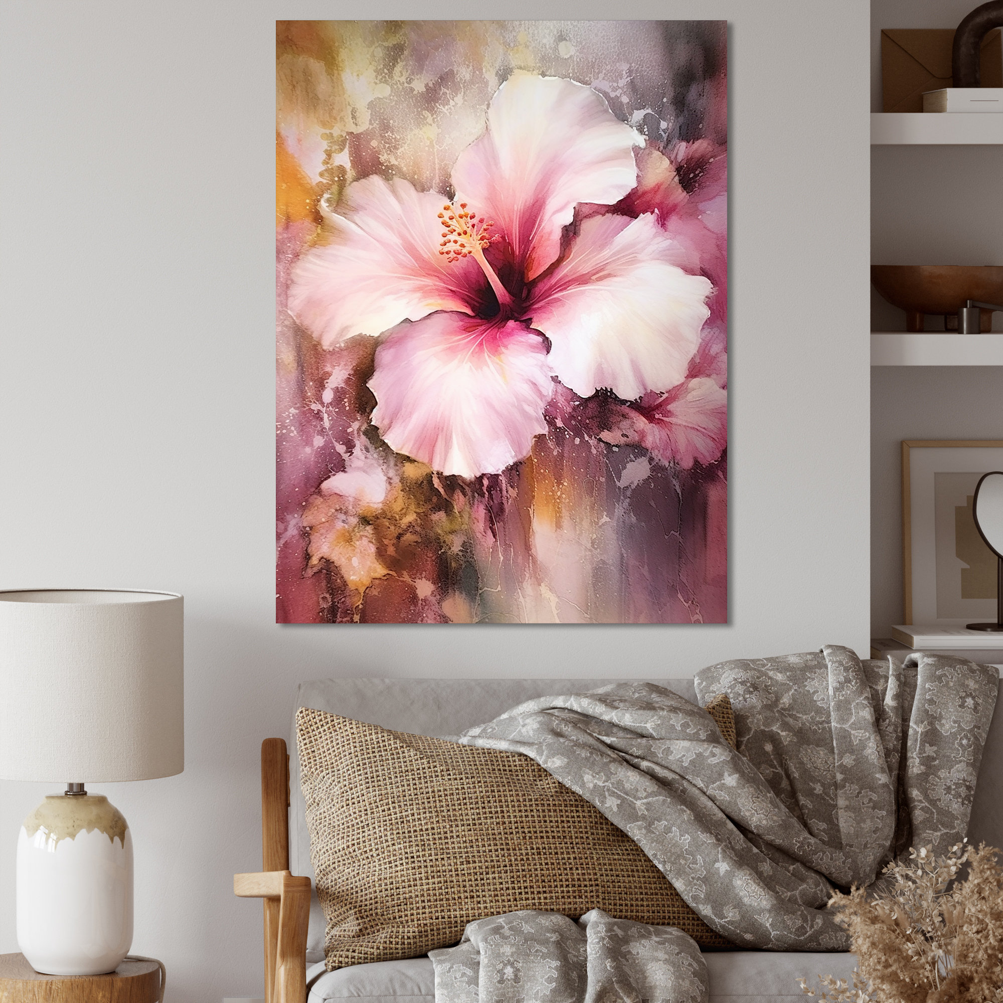 Bay Isle Home™ Exotic Gold And Pink Hibiscus Beauty I - Hibiscus Wall ...