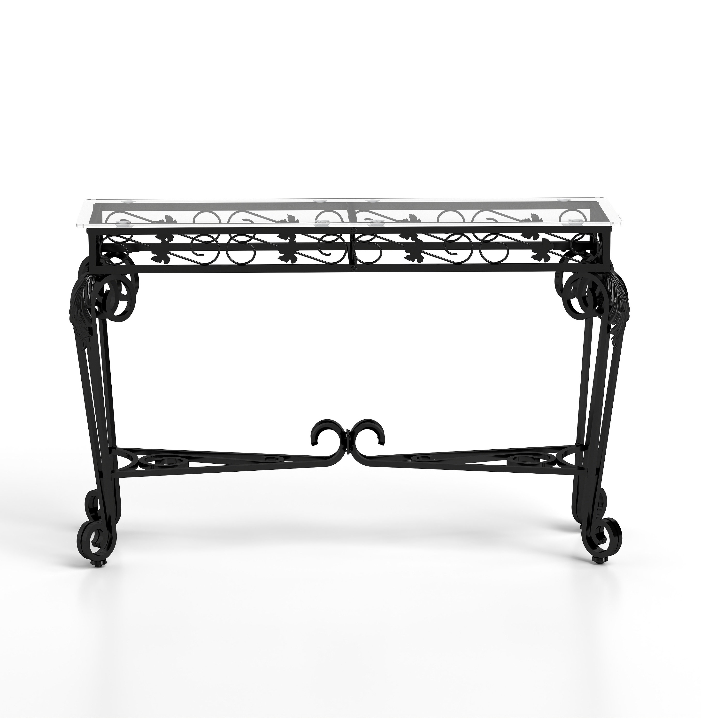 Alcott Hill® Modern Style Fancy Glass and Metal Table for Entrance ...