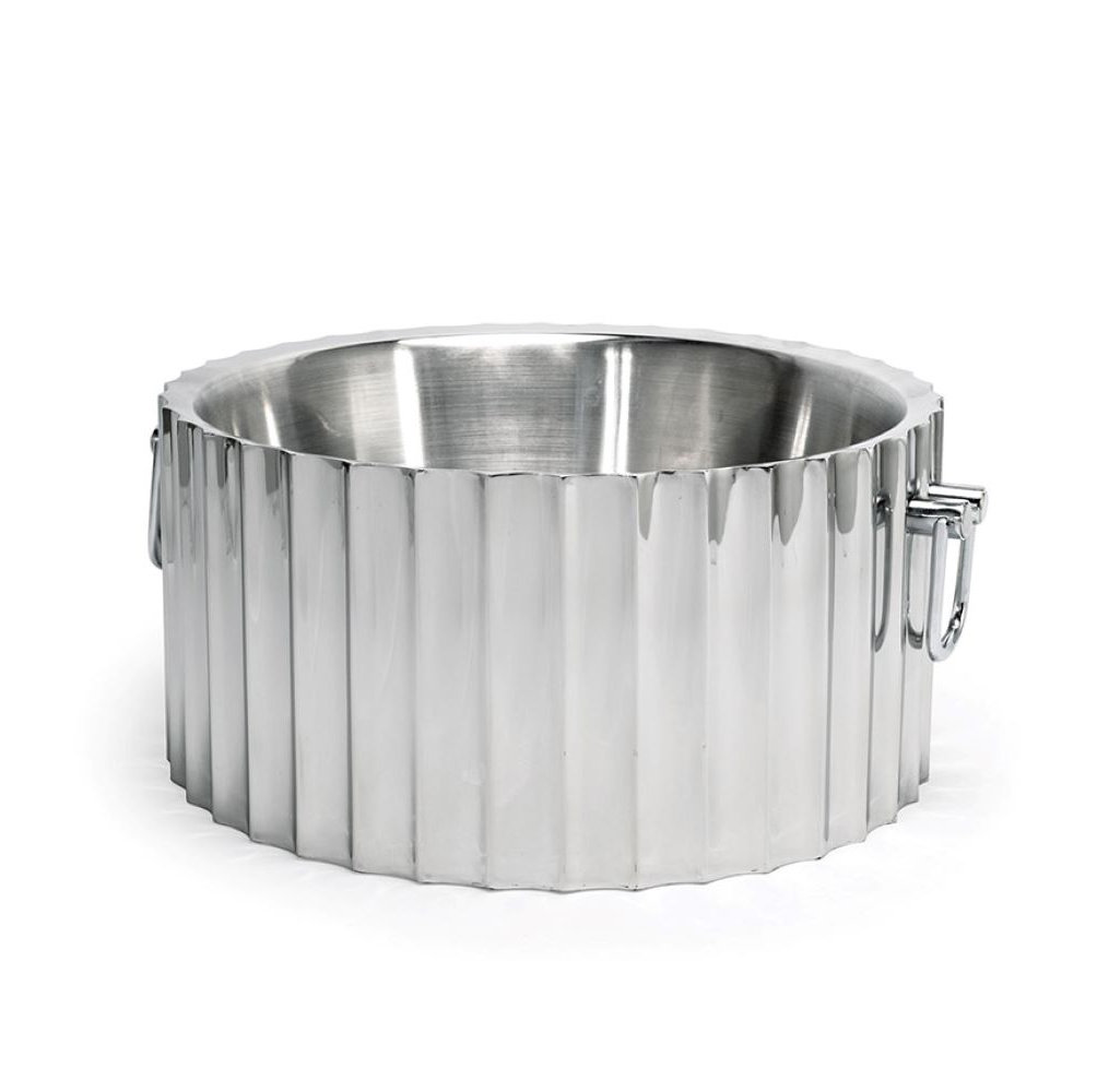 Front Of The House Round Mirrored Stainless Fluted Beverage Tub ...