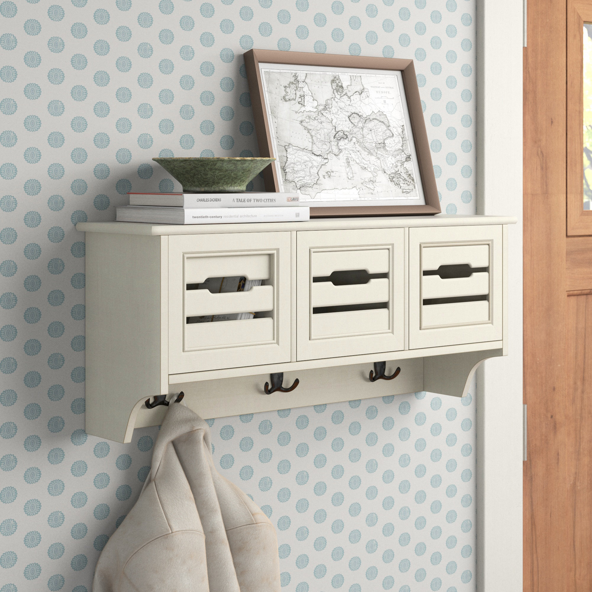 Red Barrel Studio Xamir 3 - Hook Wall Mounted Coat Rack with Storage ...