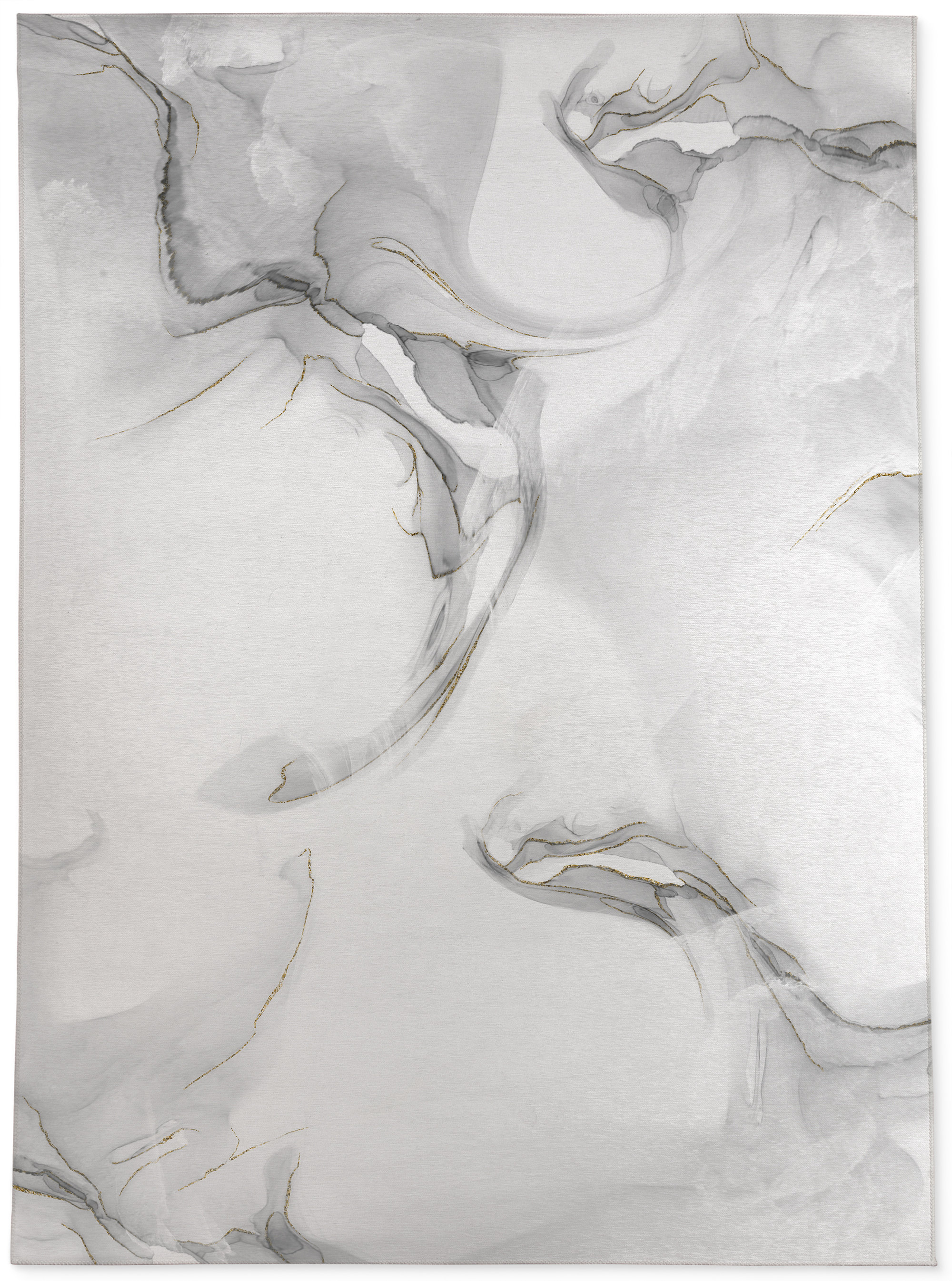 Wrought Studio™ Lindisfarne Abstract White/Gray Indoor / Outdoor Area ...