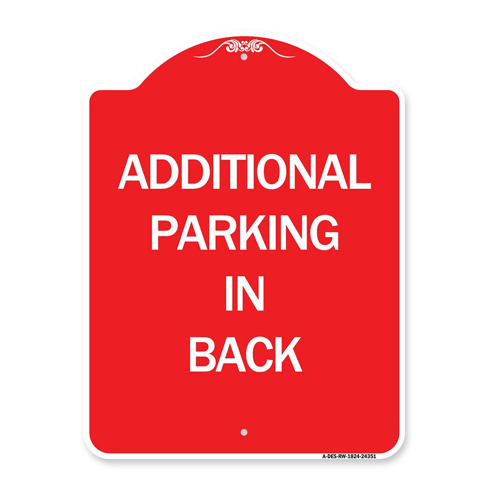 Signmission Designer Series Sign - Additional Parking In Back Sign ...