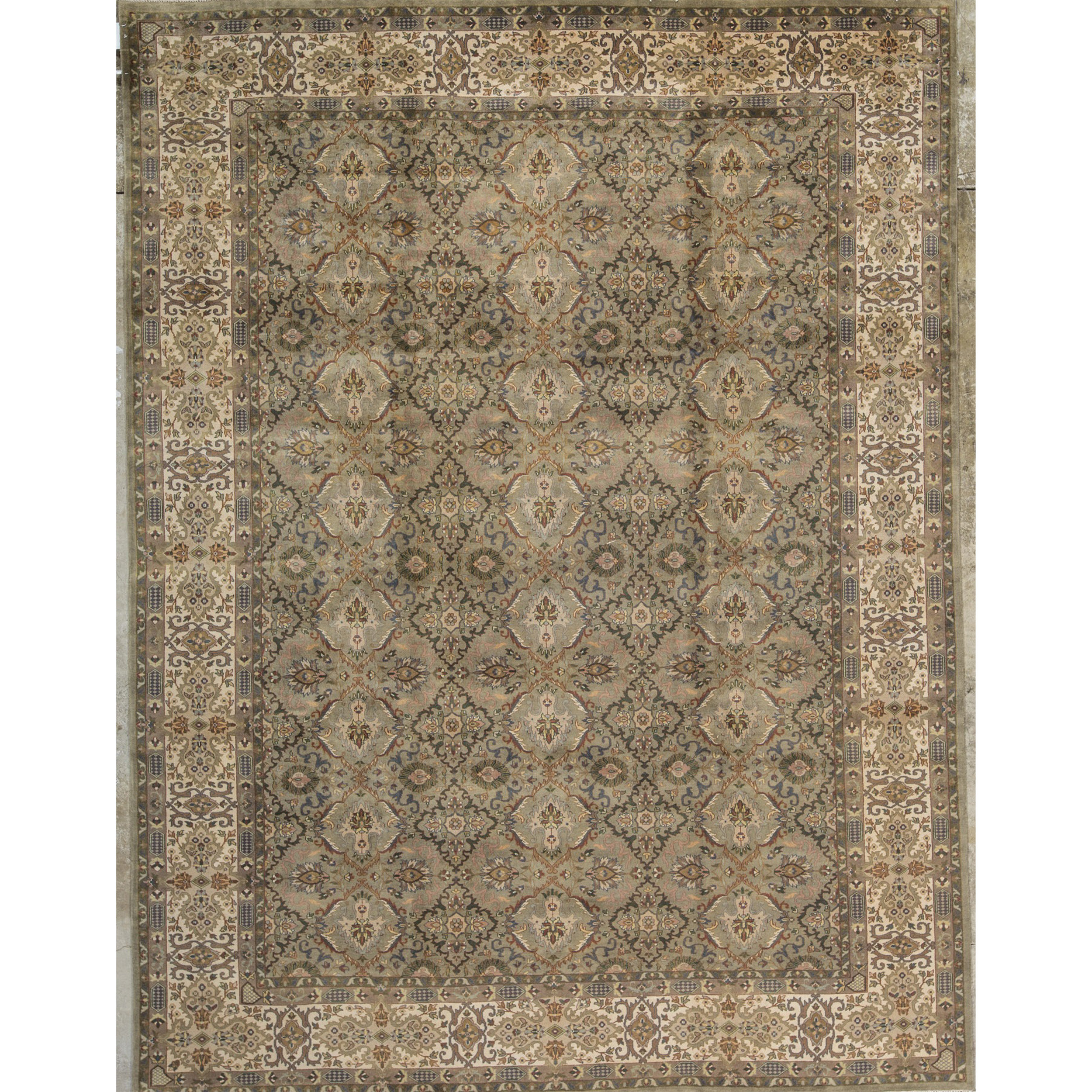 Bokara Rug Co., Inc. Hand-Knotted High-Quality Green and Ivory Area Rug ...