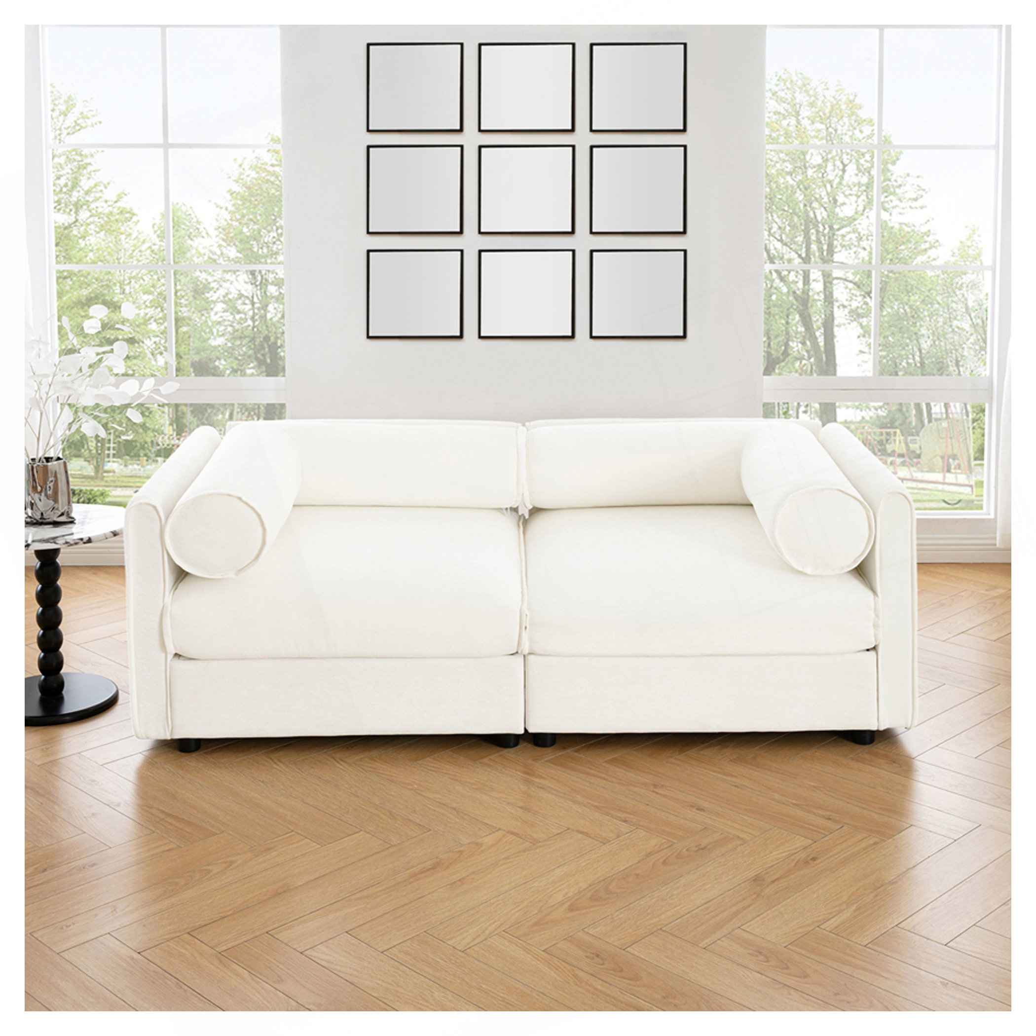 George Oliver Stylish Chenille 2-Seater Sofa With Storage Seat ...