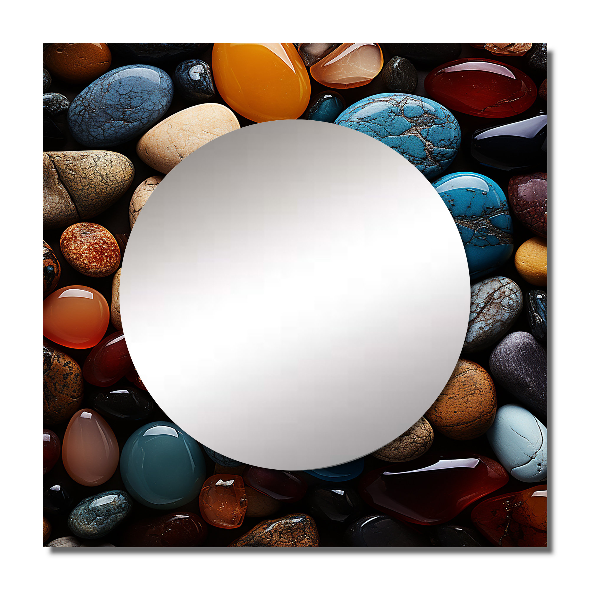 Design Art Spiritual Stones Of Harmony I - Spiritual Stone Square ...