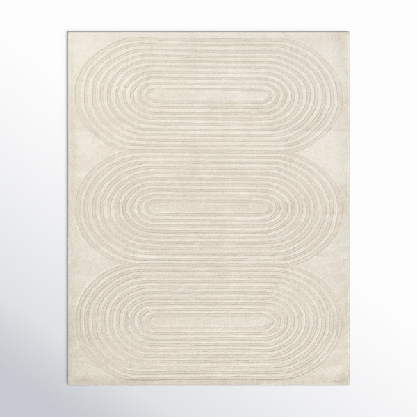 Tillie Geometric Handmade Tufted Wool Ivory Area Rug & Reviews | AllModern