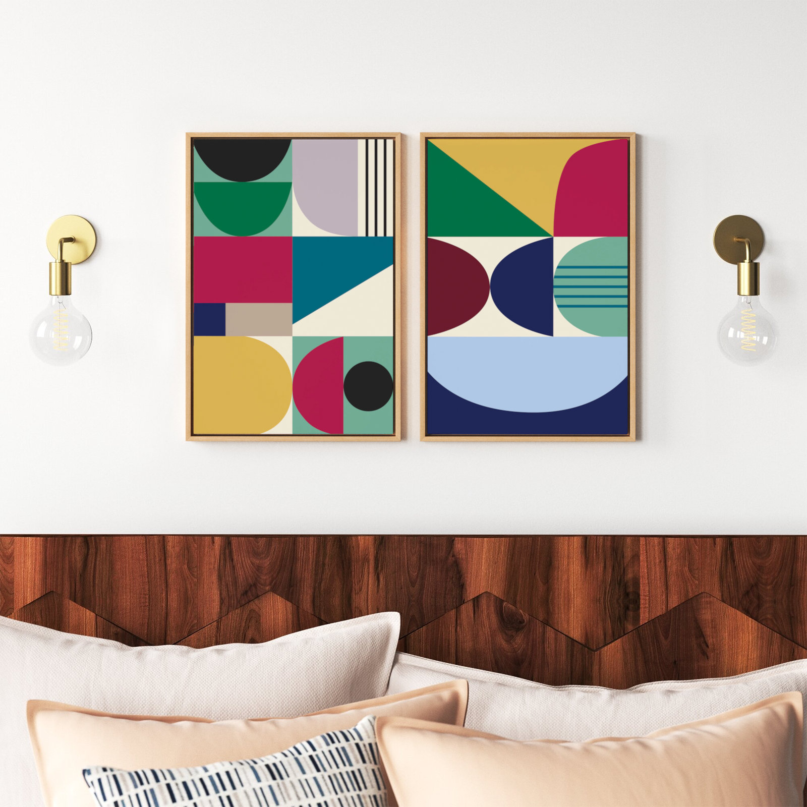 Wade Logan® Bernovich MCM Pattern 10 And 11 Framed Canvas By Rachel Lee ...