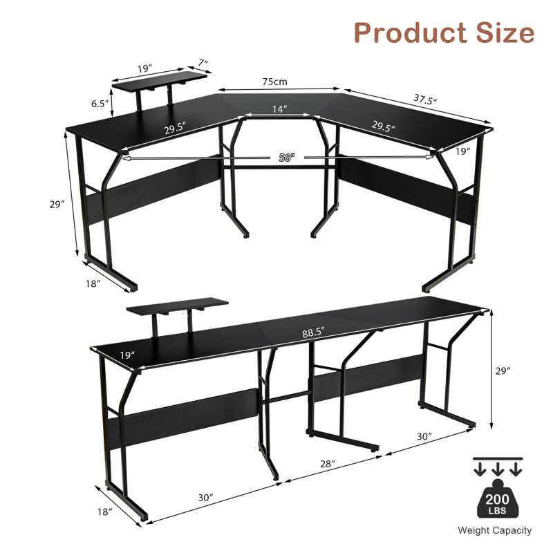 17 Stories Curved Gaming Desk | Wayfair