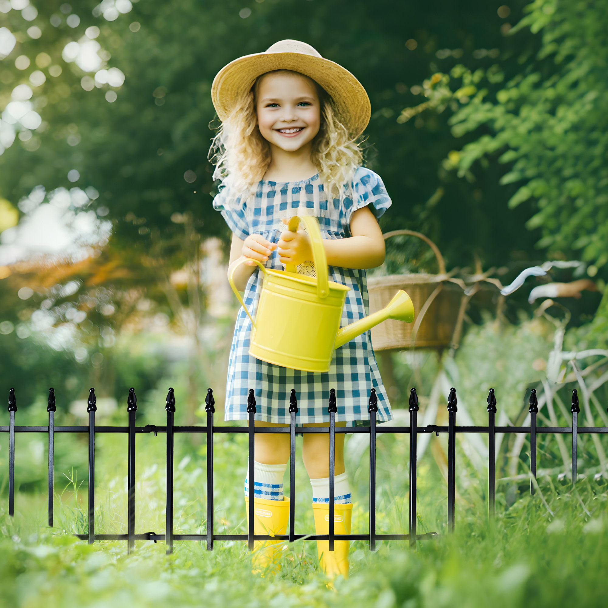 Thealyn Metal Decorative Garden Fence (5 Panels, Total Length 10 Feet ...