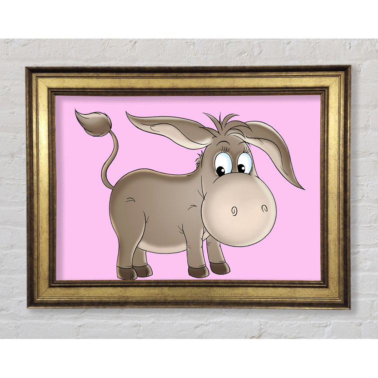 Harriet Bee Donkey Short Legs Pink - Single Picture Frame Art Prints ...