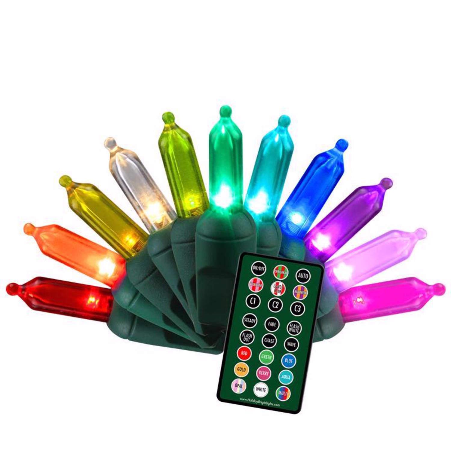 Alcott Hill® Platinum LED T5 Multicolored 50 ct String Lights w/Remote ...