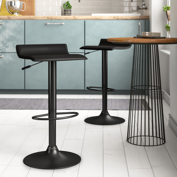 Ebern Designs Milly Swivel Upholstered Adjustable Height Counter Stool ...