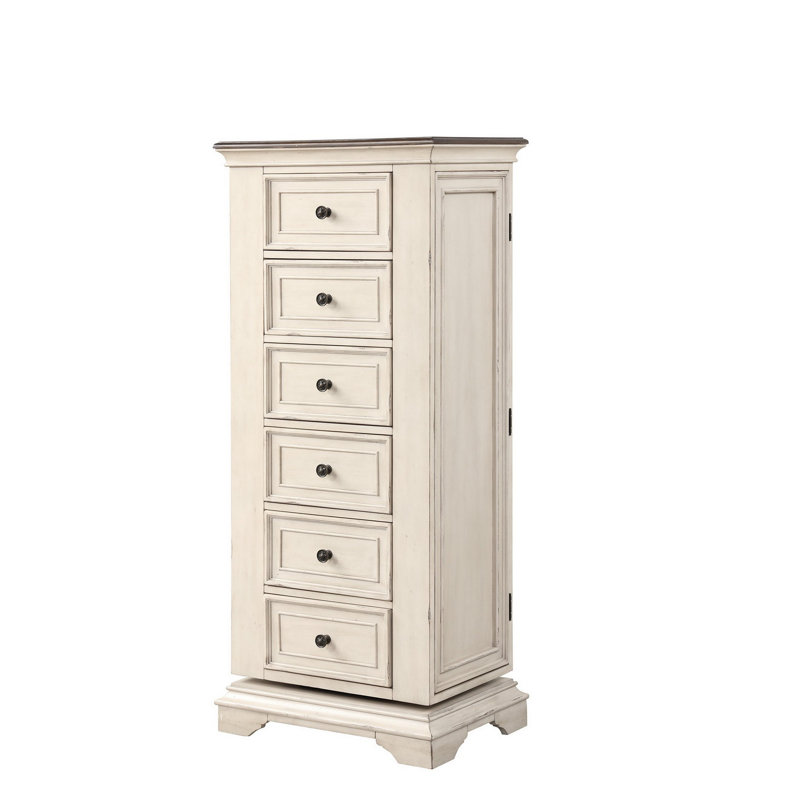 Lark Manor Adria 6-Drawer Lingerie Swivel Chest with Mirror, Antique ...