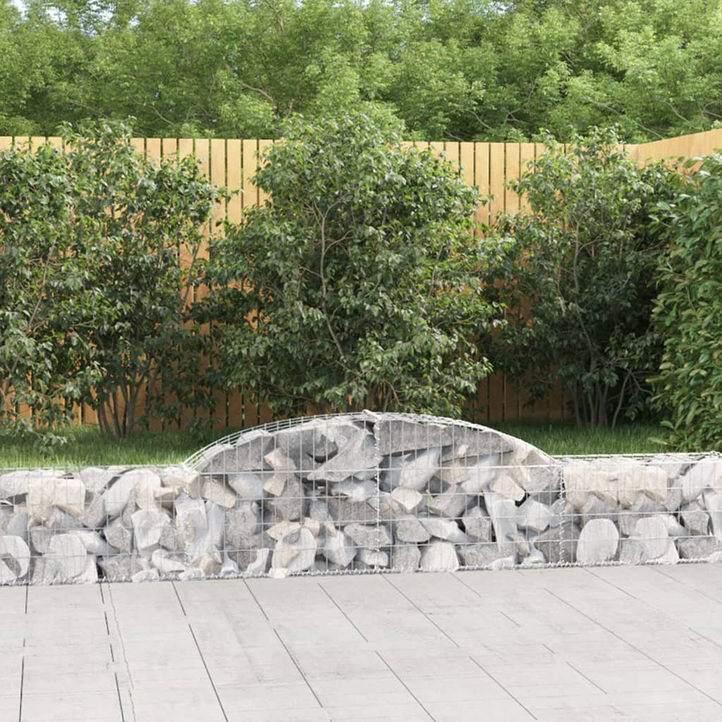 Vidaxl Gabion Basket Set Of 7 Silver Galvanized Iron | Wayfair