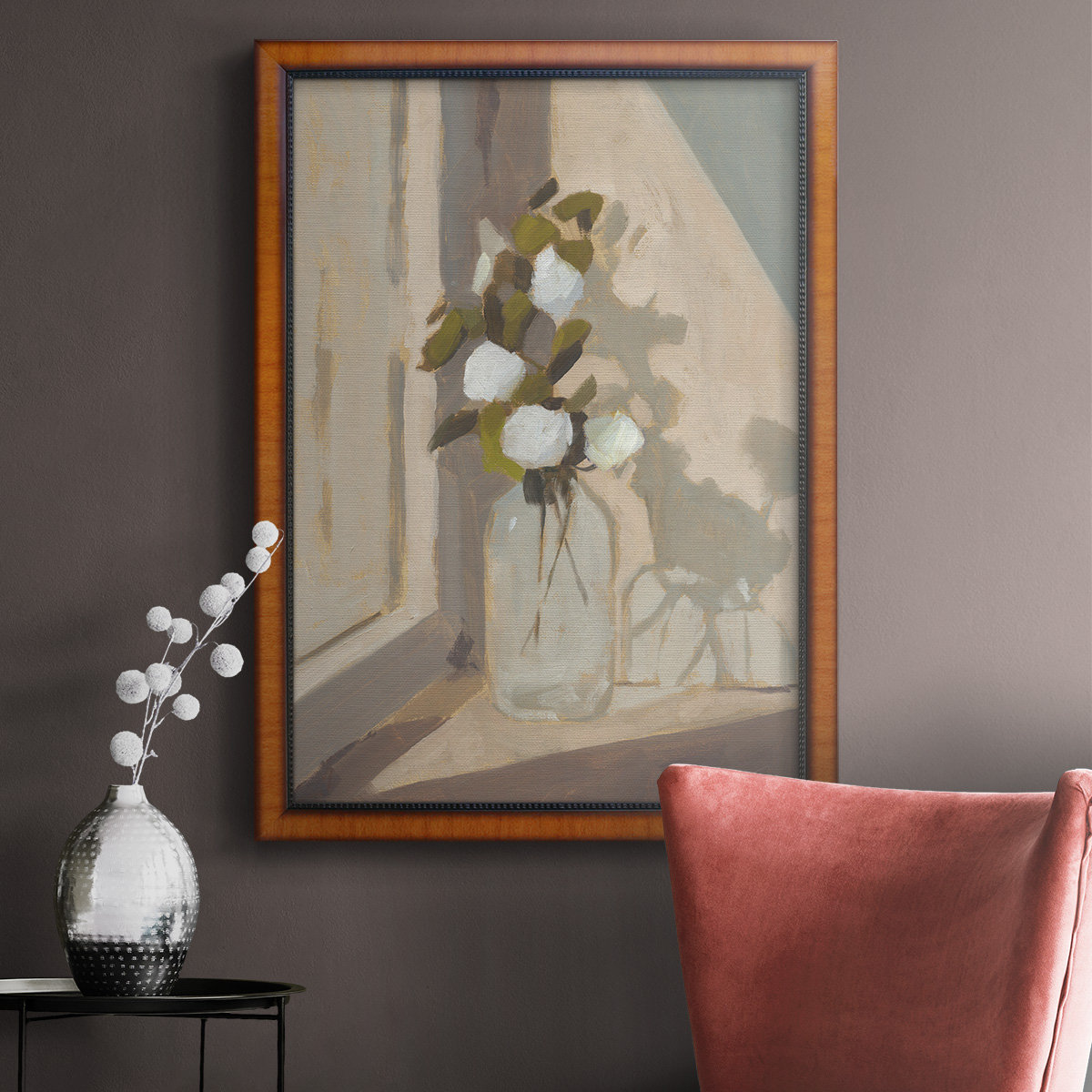 Red Barrel Studio® Window Bouquet II Premium Framed Canvas- Ready To ...