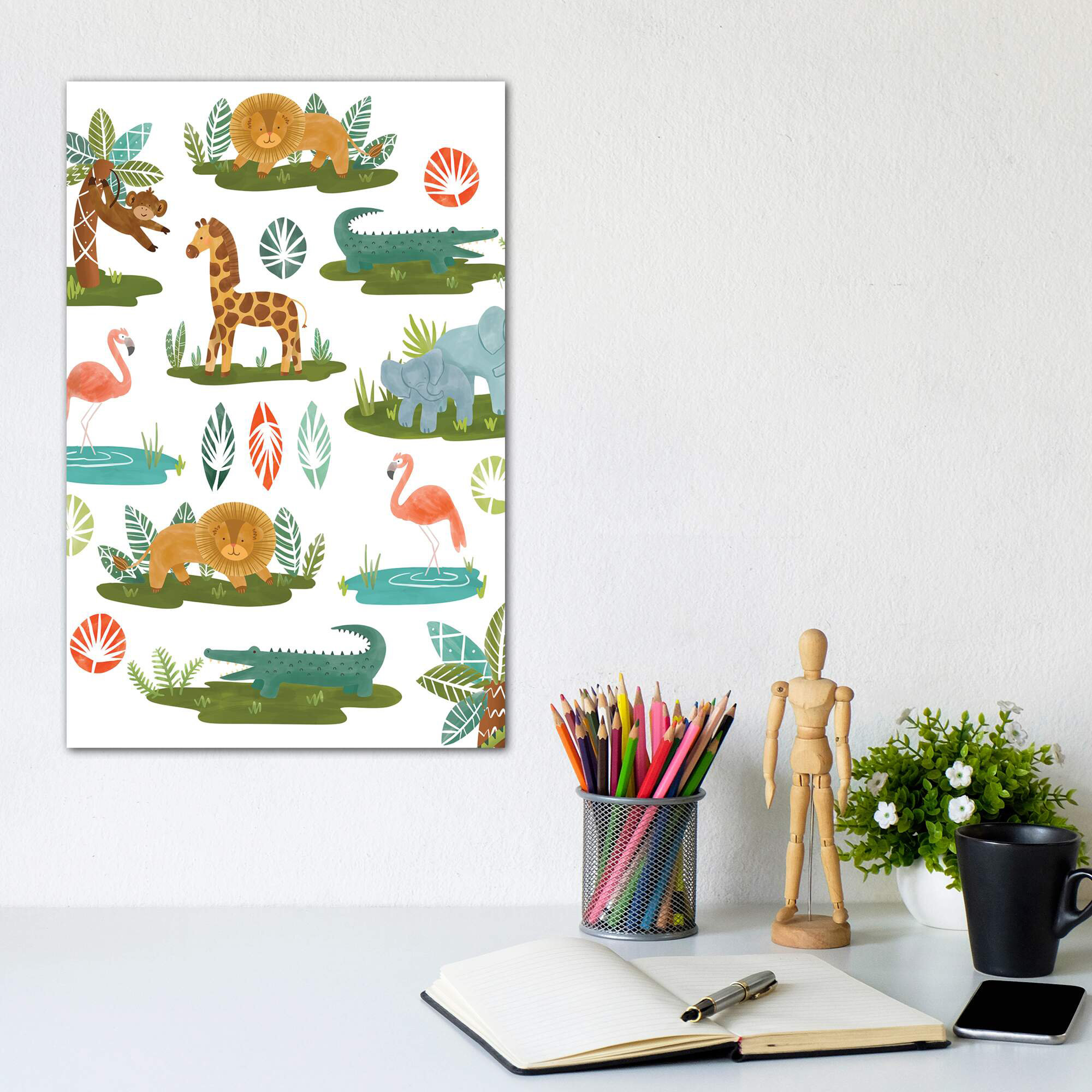 East Urban Home Jovial Jungle by Richelle Garn - Graphic Art Print ...