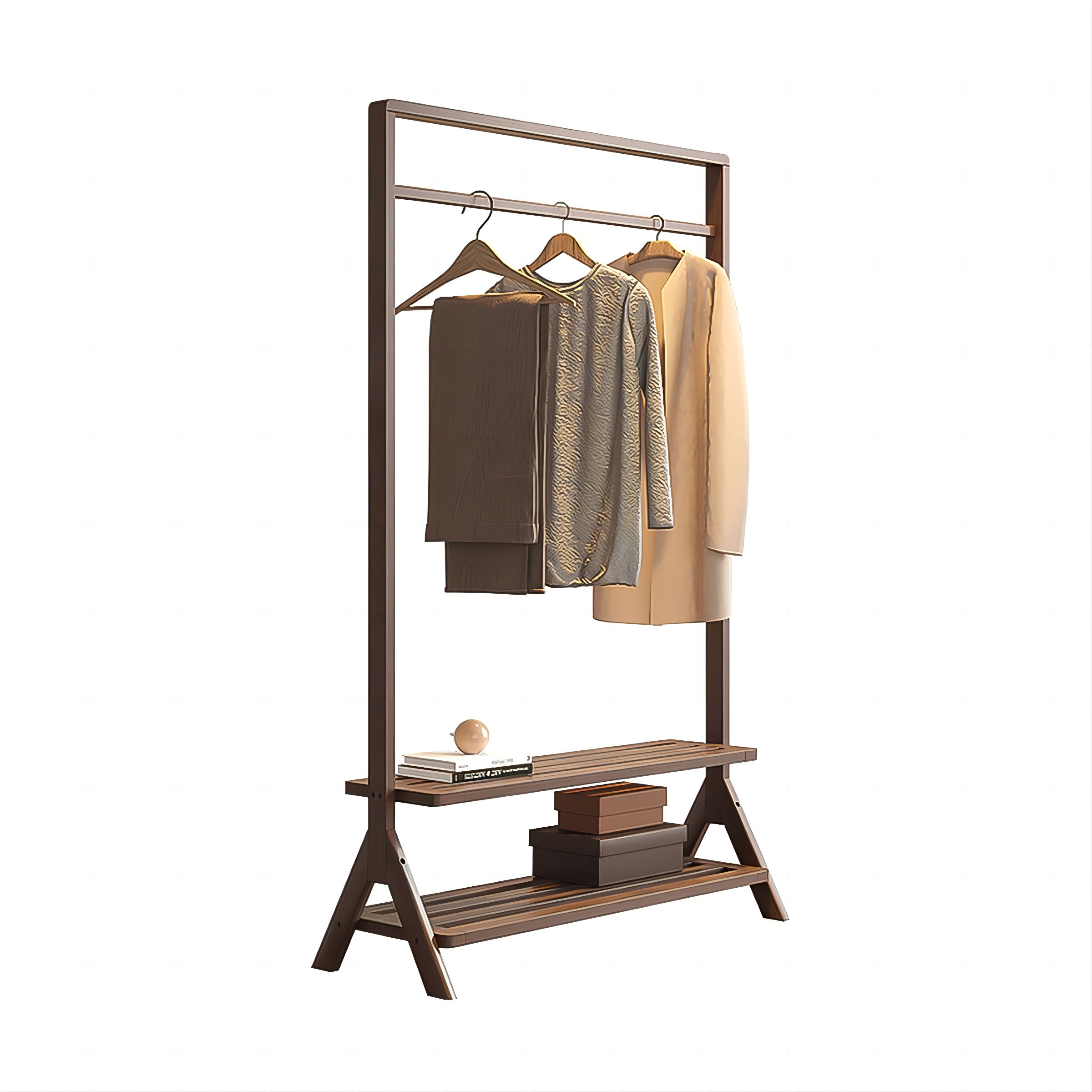 Recon Furniture 31.5" Dark Brown Solid Wood Clothes Rack - Wayfair Canada