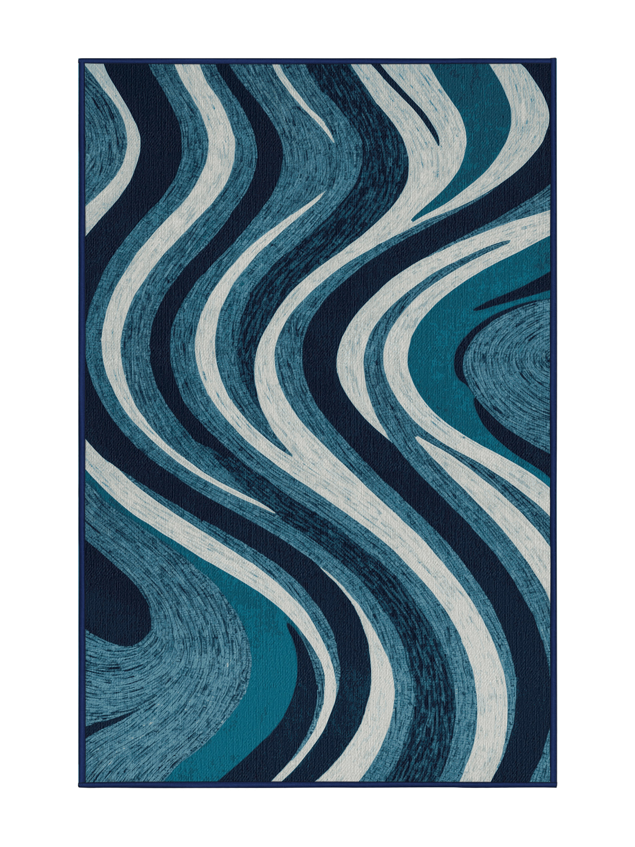 Latitude Run® Washable Ocean Current Flow Coastal Area Rug | Wayfair