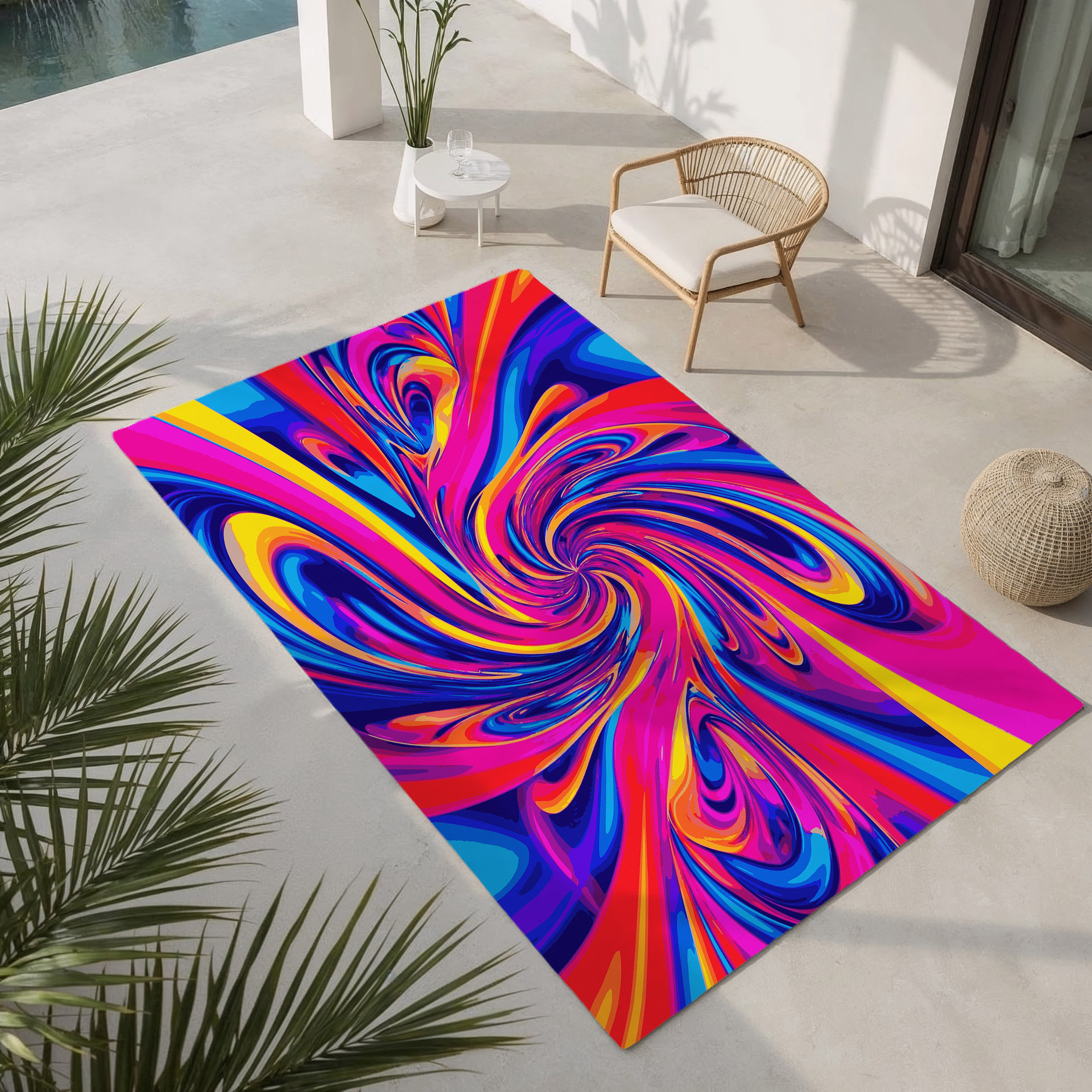 East Urban Home Cosmic Ripple Indoor And Outdoor Area Rug | Wayfair