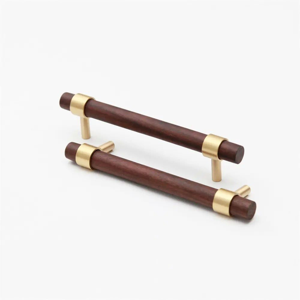 Simply Effortless Wood And Brass Bar Pull | Wayfair