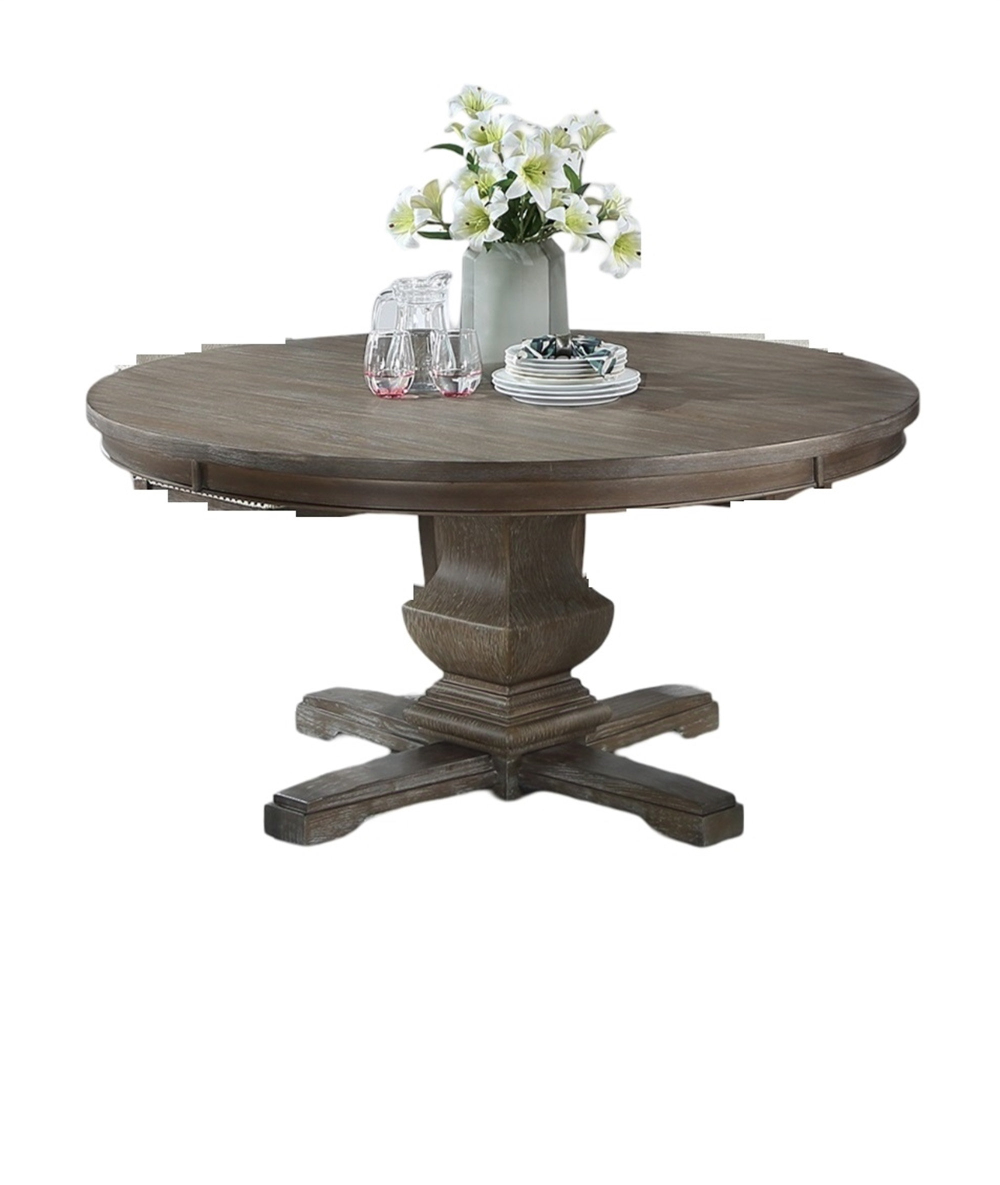 Canora Grey Traditional Formal 60"DIA Round Dining Table Pedestal Base ...