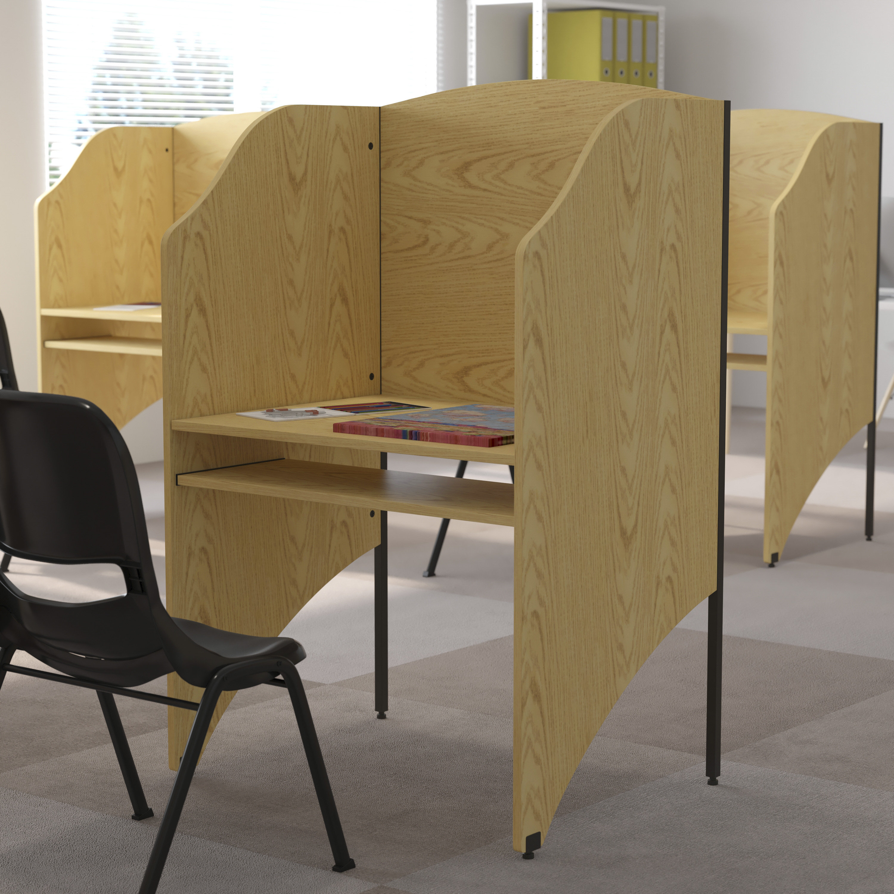 Flash Furniture Wright Starter Student Study Carrel/Testing Center Desk ...