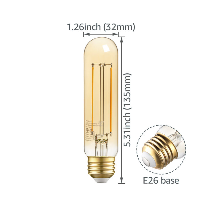 TORCHSTAR 25 Watt Equivalent T10 E26/Medium (Standard) Dimmable 2200K ...