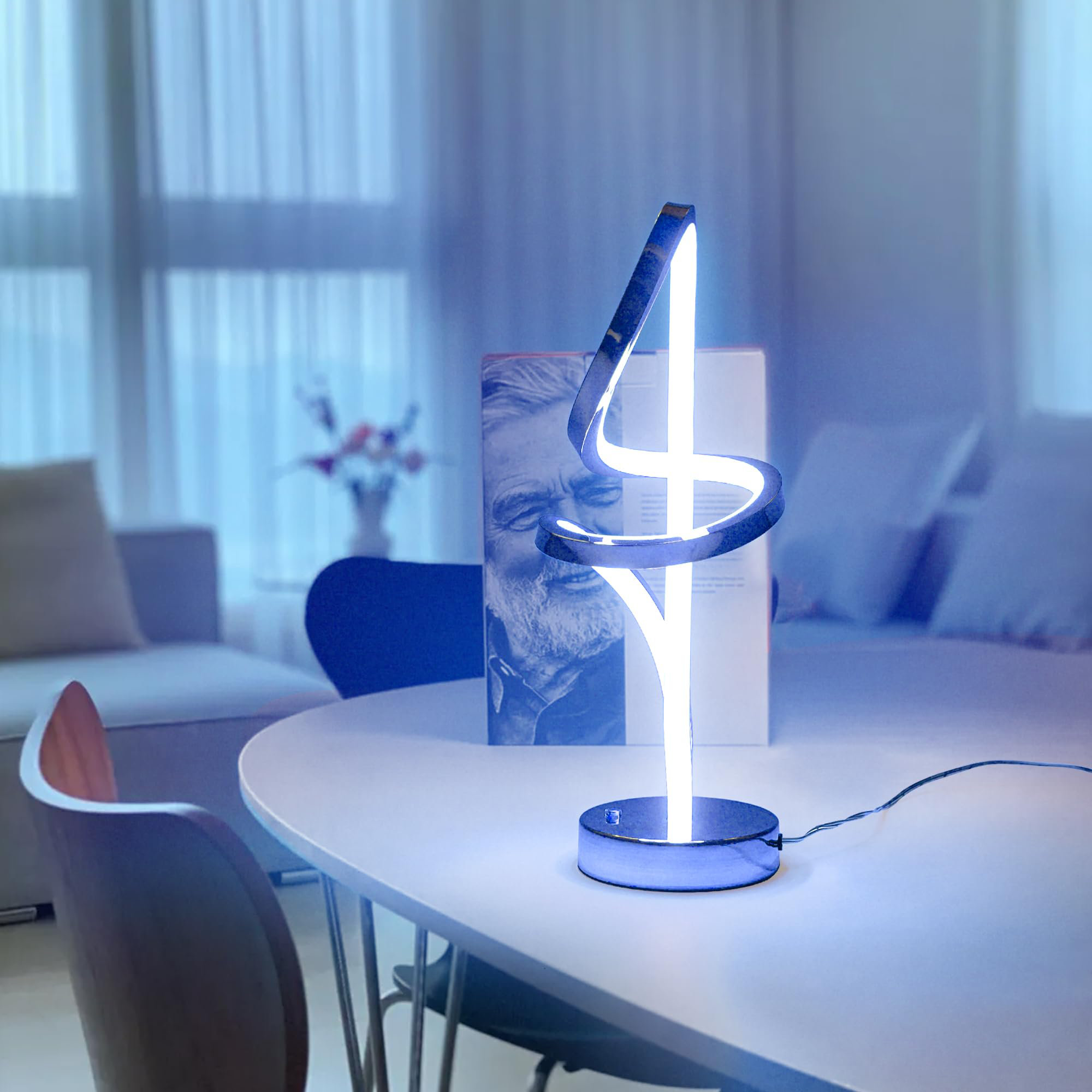 Brayden Studio Modern Table Lamp, RGB Table Lamp,LED Spiral Lamp ...