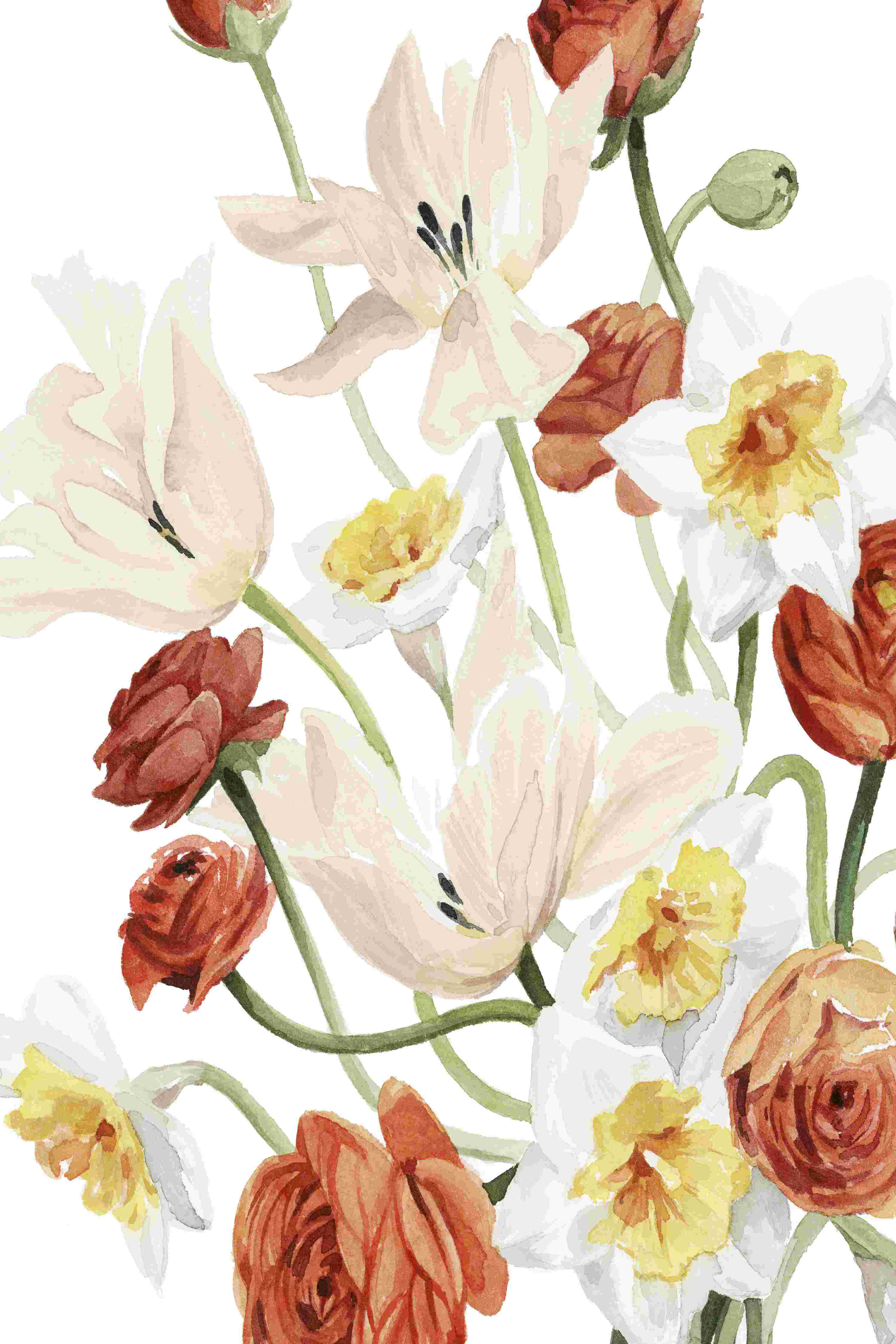 August Grove® Sparse Posy II - Wrapped Canvas Painting | Wayfair