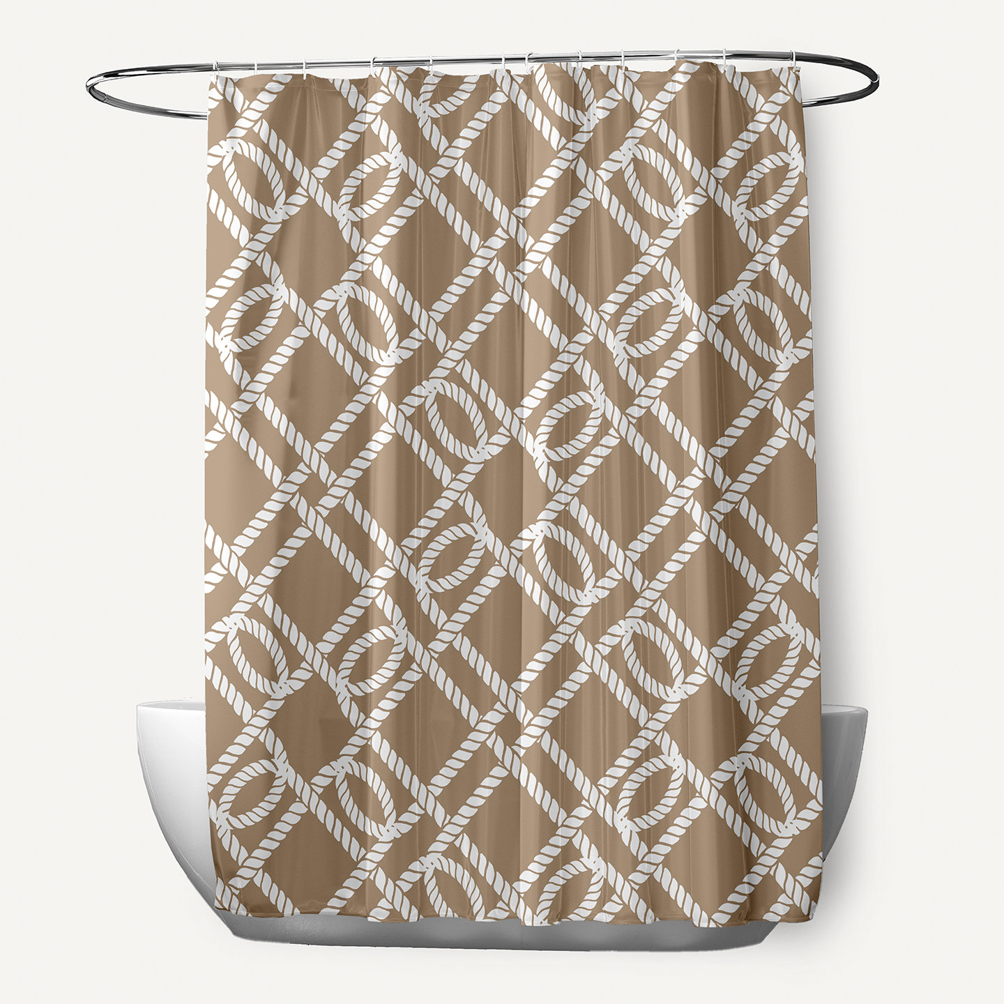 Beachcrest Home Ludwig Know the Ropes Geometric Single Shower Curtain ...