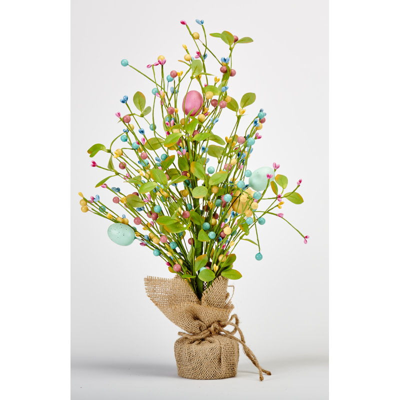 The Holiday Aisle® 18" Easter Eggs, Berries & Green Leaves Tree in ...