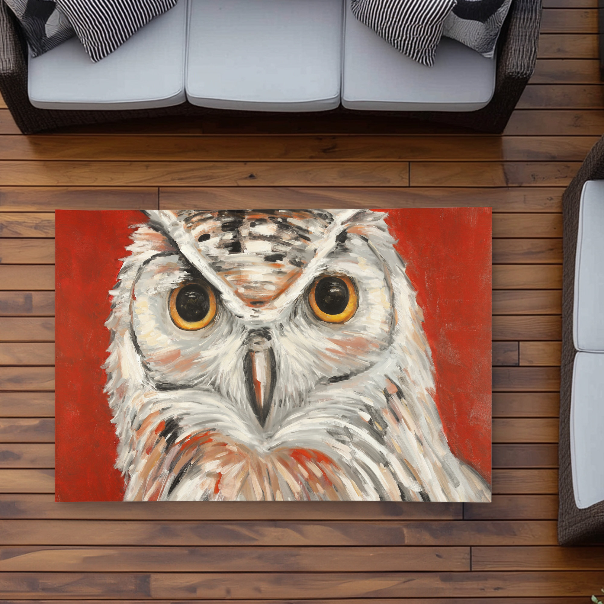 Lark Manor™ Colorful Eagle Owl Rug - Contemporary Outdoor Home Decor ...