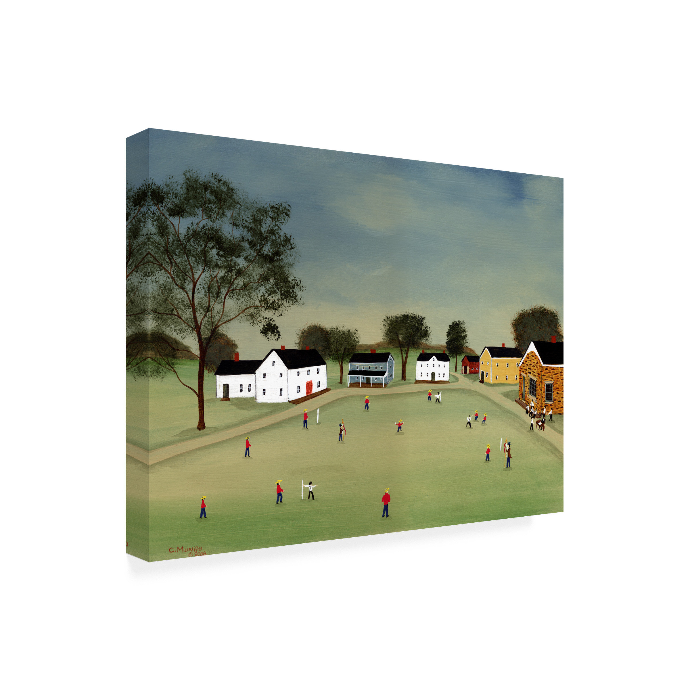 Winston Porter Learlene Town Ball on the Village Green - Wrapped Canvas ...