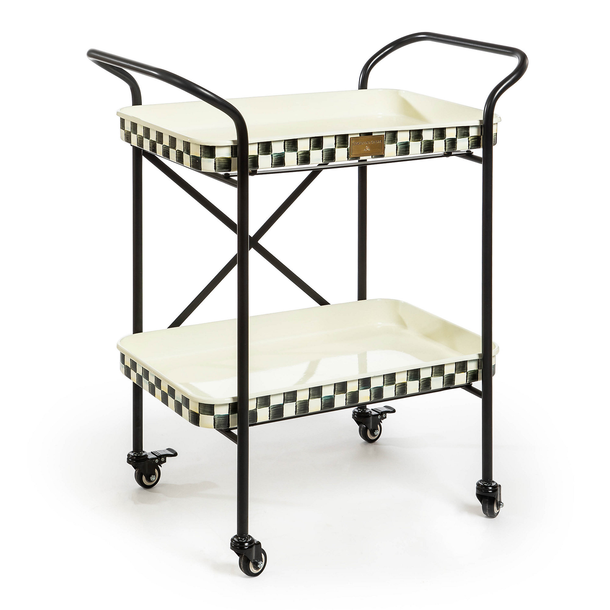 MacKenzie-Childs Courtly Check® 2-Tier Kitchen Cart | Perigold