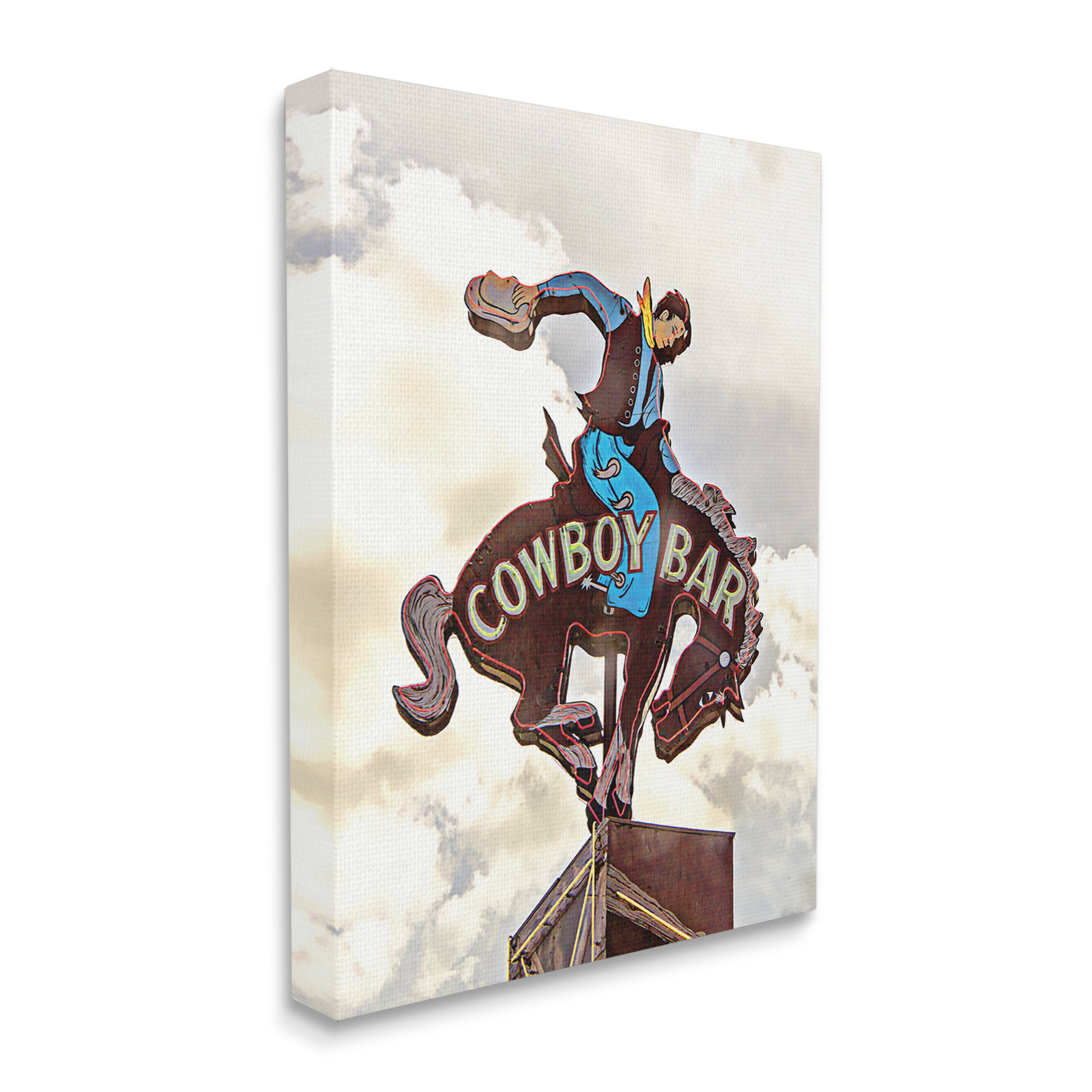 Winston Porter Western Cowboy Bar Sign Canvas Wall Art by JG Studios ...