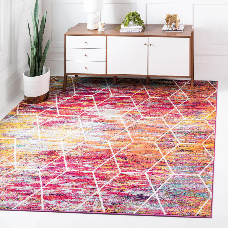 17 Stories Performance Fuschia Rug & Reviews | Wayfair